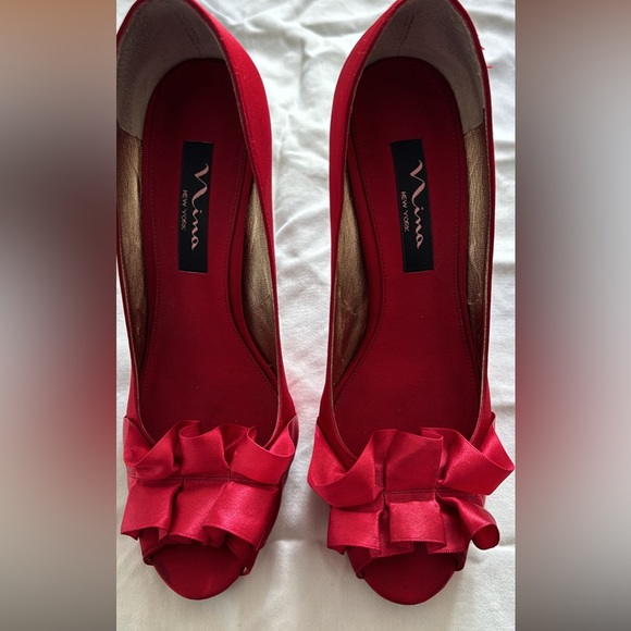 Nina Shoes | Shoes | Nina Red Satin Heels | Poshmark